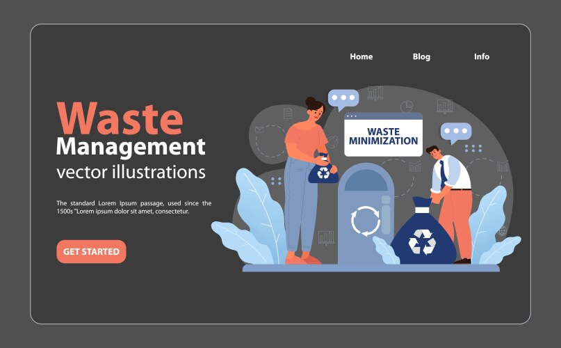 Waste minimization in action concept flat Vector Image
