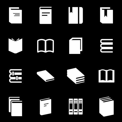 White book icon set Royalty Free Vector Image - VectorStock