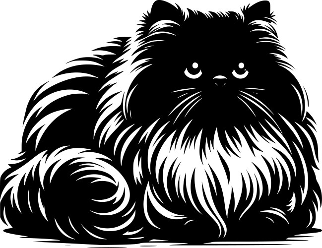 Fluffy Cat Silhouette Vector Images (over 3,100)