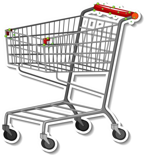 Doodle drawing of shopping trolley Royalty Free Vector Image