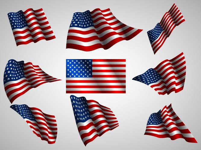 Waving flag on transparent background Royalty Free Vector