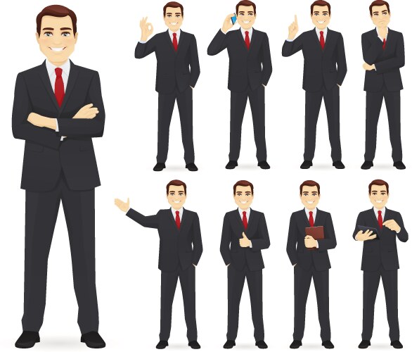 Businessman set Royalty Free Vector Image - VectorStock