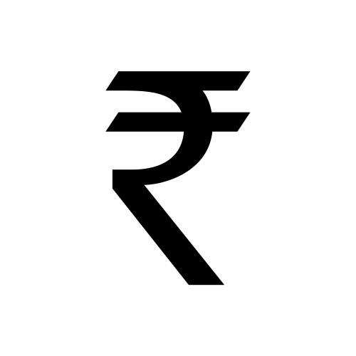 Indian rupee sign in glitch style Royalty Free Vector Image