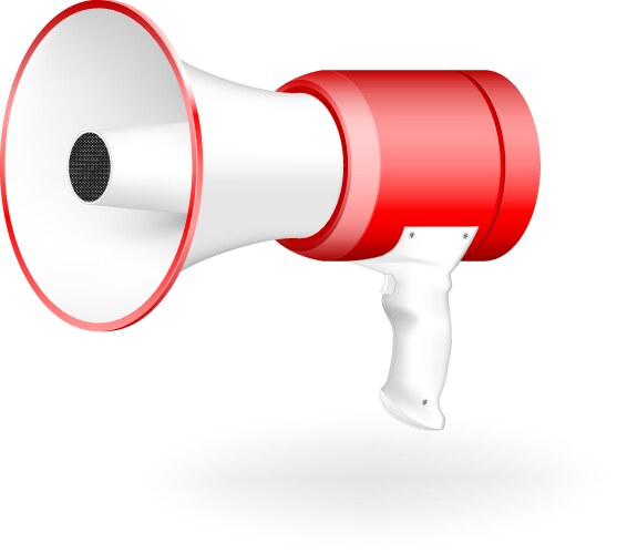 Red cartoon megaphone Royalty Free Vector Image