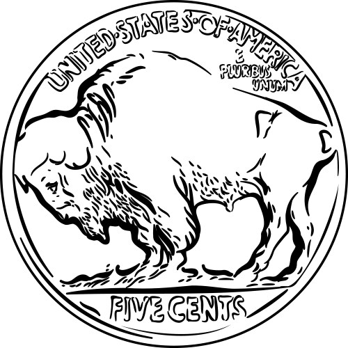 American buffalo gold coin Royalty Free Vector Image