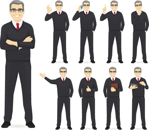 Business team set Royalty Free Vector Image - VectorStock