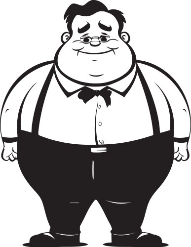 Chubby character emblem badge portly portrait Vector Image