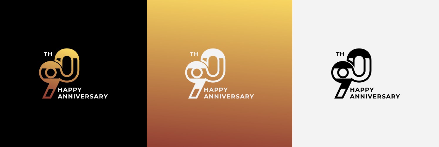Logo 90th 90 years happy anniversary creative Vector Image