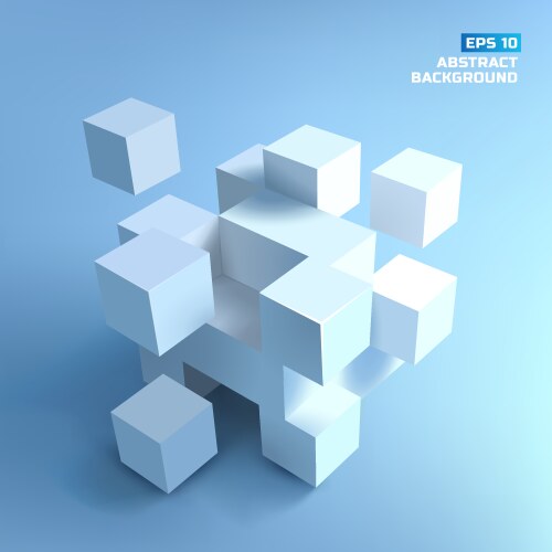 Abstract cubes frame Royalty Free Vector Image