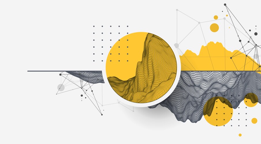 Abstract Wireframe Background Modern Science Vector Image