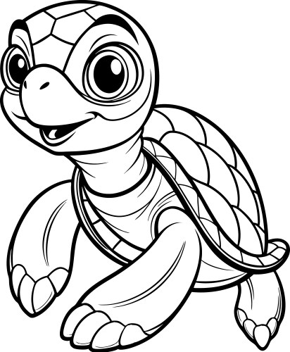 Baby sea turtle coloring page Royalty Free Vector Image