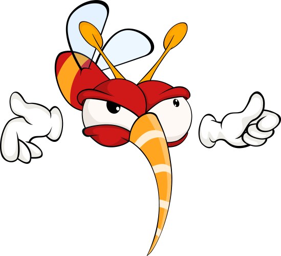 Funny fly cartoon insect character in childish Vector Image