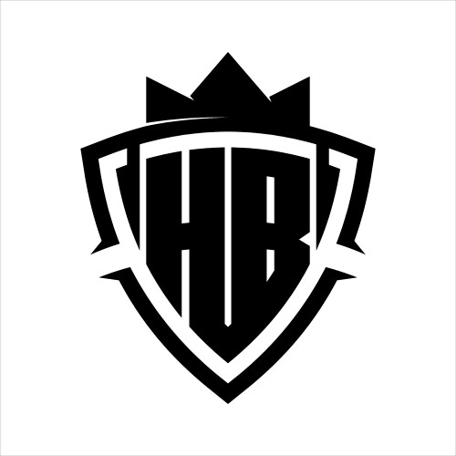 Hb letter monogram with triangle curve shield Vector Image