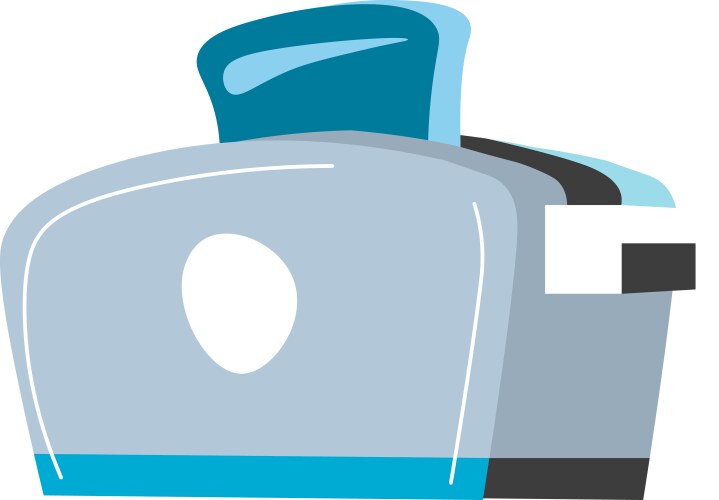 Red toaster with toasted bread for breakfast Vector Image