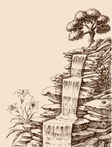 Water fall Royalty Free Vector Image - VectorStock
