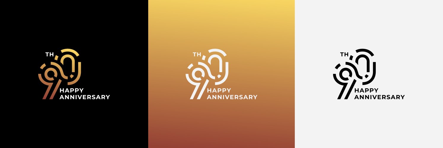 Logo 90th 90 years happy anniversary creative Vector Image