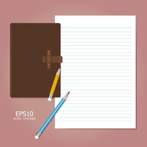 Note paper in folder with pencil Royalty Free Vector Image