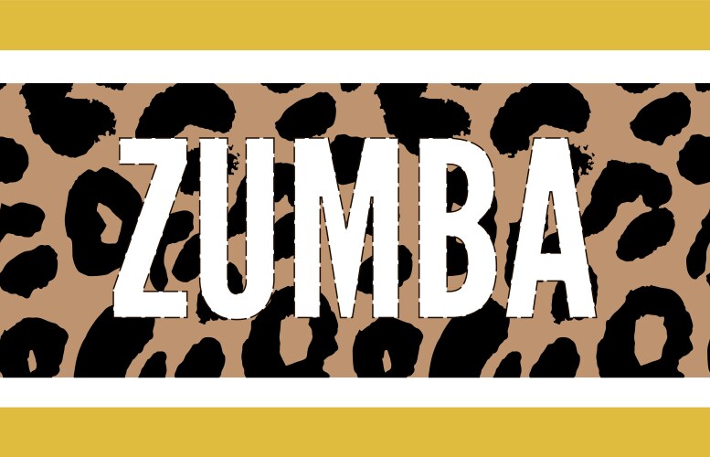 Zumba dance studio text calligraphy word banner Vector Image