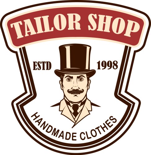 Tailor emblem signage Royalty Free Vector Image