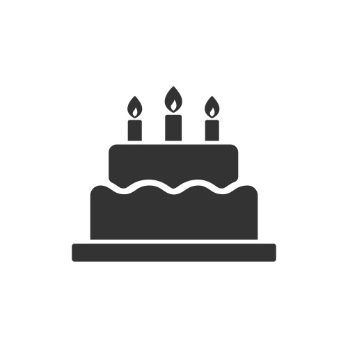 Birthday cake icon design template isolated Vector Image