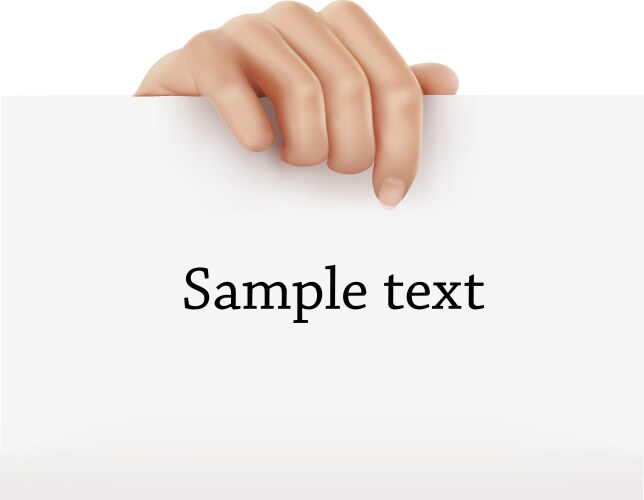 Hand holding paper Royalty Free Vector Image - VectorStock