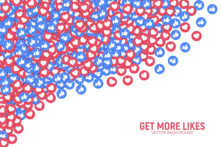 Like and heart flat icons Royalty Free Vector Image