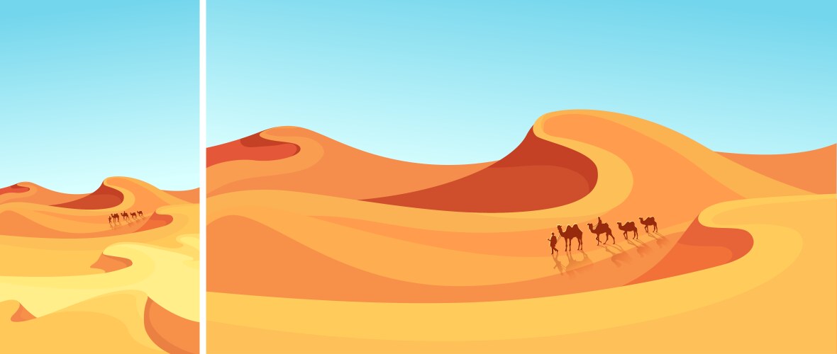Desert background african landscape with group Vector Image