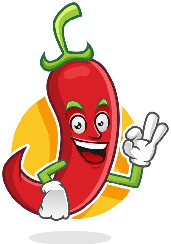 Cartoon chili pepper chef giving thumbs up Vector Image
