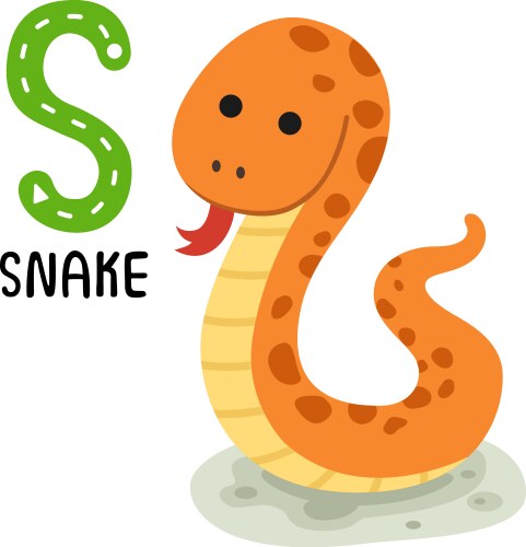 Alphabet letter s-snake exercise with cartoon Vector Image