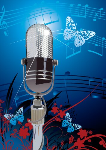 Male Singer with Microphone - Live Performance – Royalty-Free Vector ...