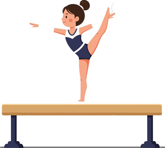 Gymnast performing an elegant balance pose Vector Image