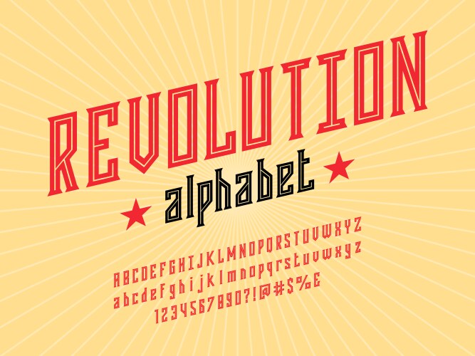 Retro Propaganda Font Royalty Free Vector Image
