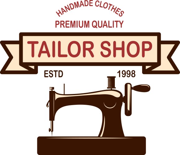 Vintage monochrome tailor label Royalty Free Vector Image