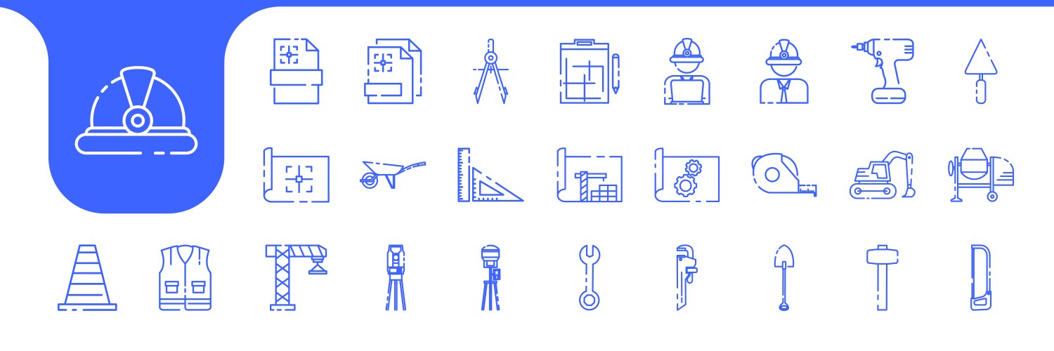 Civil engineering equipment icon set design Vector Image