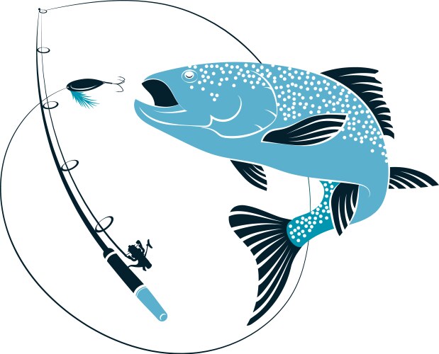 Fisherman show his big fish Royalty Free Vector Image
