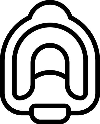 Iconic backpack in black and white Royalty Free Vector Image