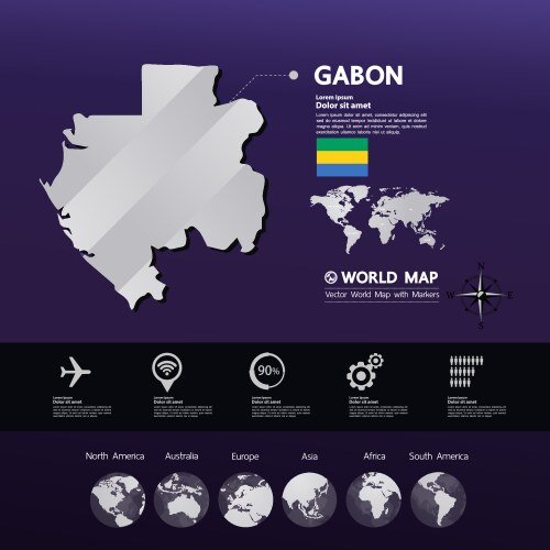Gabon travel destination Royalty Free Vector Image