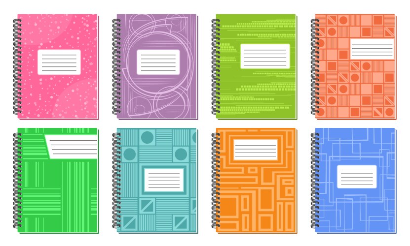 A5 cover design school notebook with stationery Vector Image