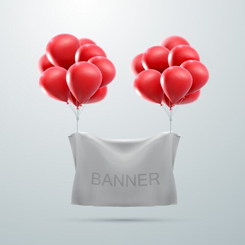 Red mock up vinyl banner Royalty Free Vector Image