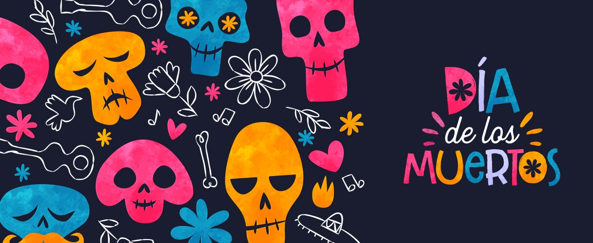 Day of dead sugar skull seamless pattern dia de Vector Image
