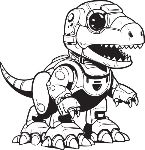T rex tech dynamic logo of robot dinosaur Vector Image