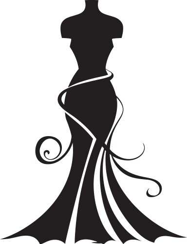 Glamorous drape dress emblem designers touch Vector Image