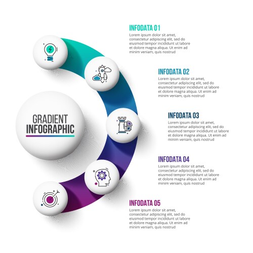 Abstract gradient diagram with 4 steps Royalty Free Vector