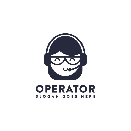 Assistance logo icon operator template Royalty Free Vector
