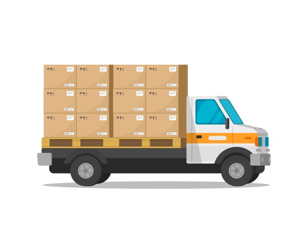 White box truck Royalty Free Vector Image - VectorStock