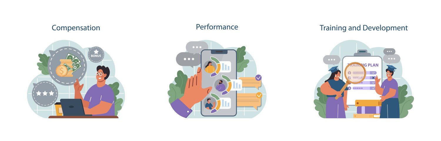 Human resources manager competencies set Vector Image