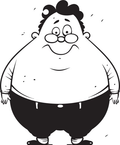 Portly portrait fat man graphic design hefty Vector Image