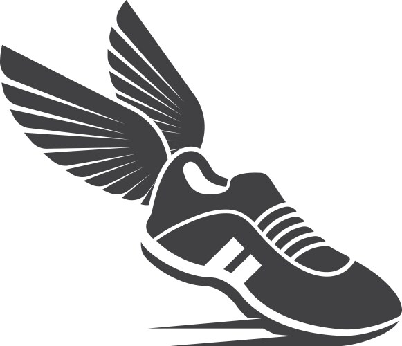 Speeding running shoe icons Royalty Free Vector Image