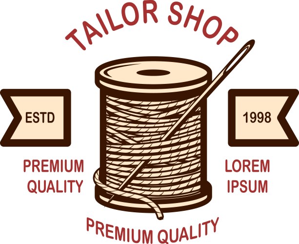 Tailor emblem signage Royalty Free Vector Image