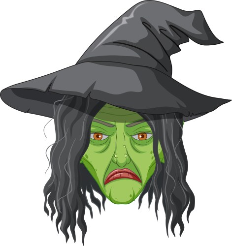 Old witch face cartoon Royalty Free Vector Image